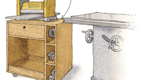Planer Cabinet Doubles as Outfeed Table, Stores Out of the Way ...