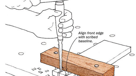 Dovetail Hold-Down Guides Chisel - FineWoodworking
