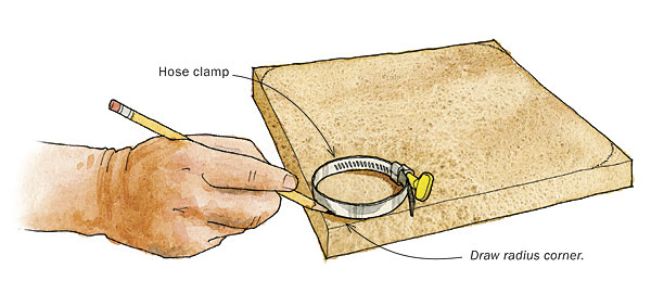 Draw curves with a hose clamp - FineWoodworking