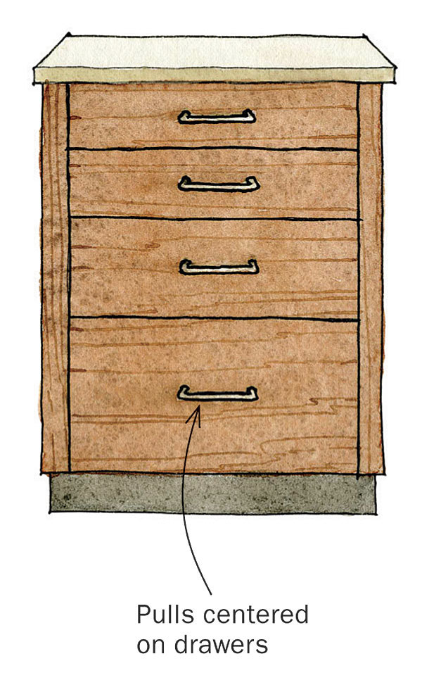 Drilling Jig for Drawer Pulls - FineWoodworking