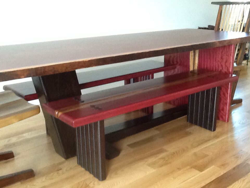 PurpleHeart and wenge table and benches - FineWoodworking