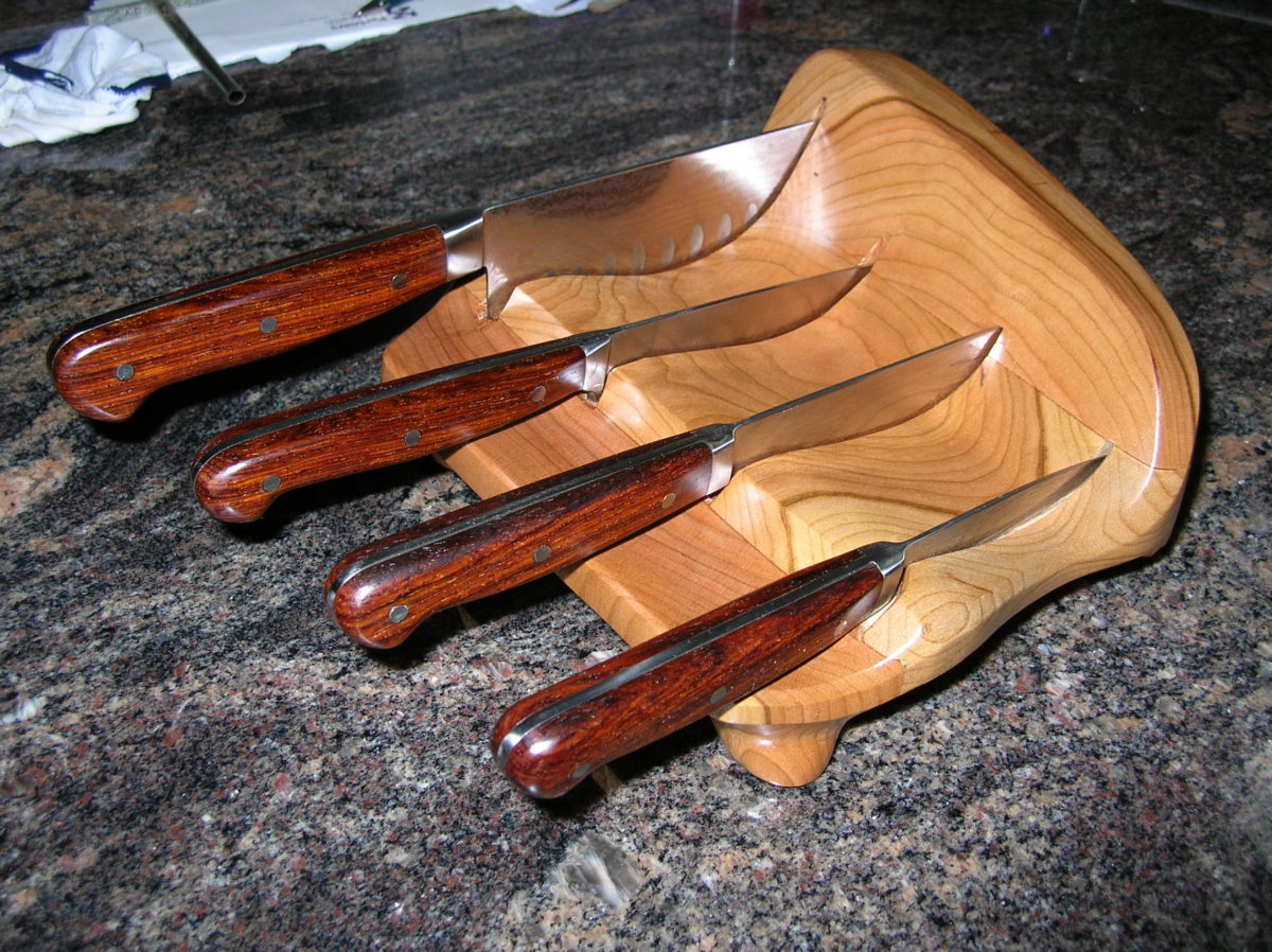 knives as presents- damascus steel blades from woodworker's supply in ...