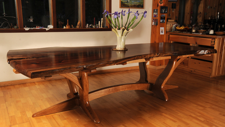 Walnut slab and white oak dining table - FineWoodworking