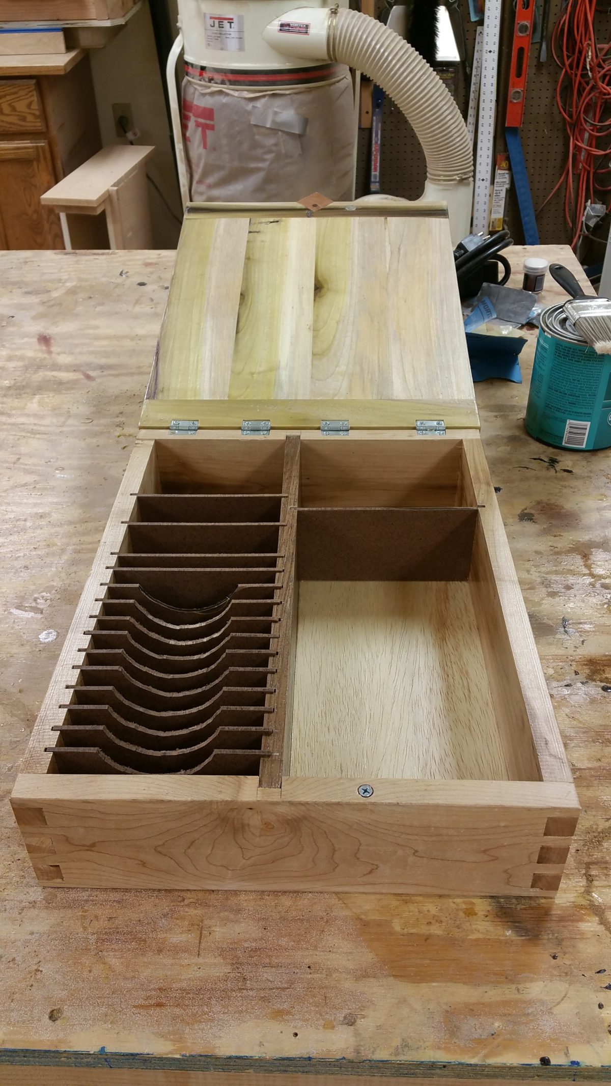 Upcycled air sander storage box - FineWoodworking