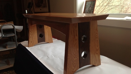 Custom oak and walnut bench - FineWoodworking