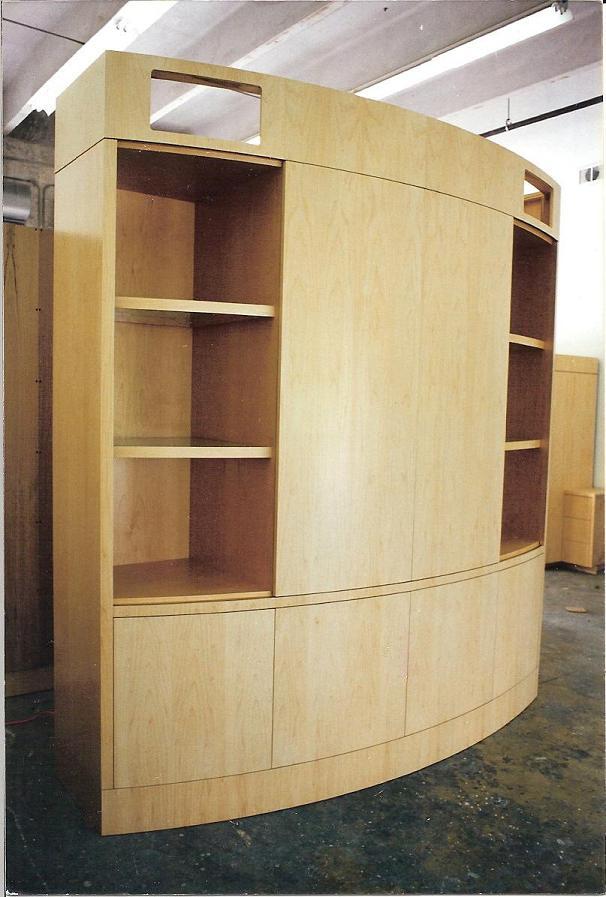 Curved Motorized Maple Wall Unit - FineWoodworking