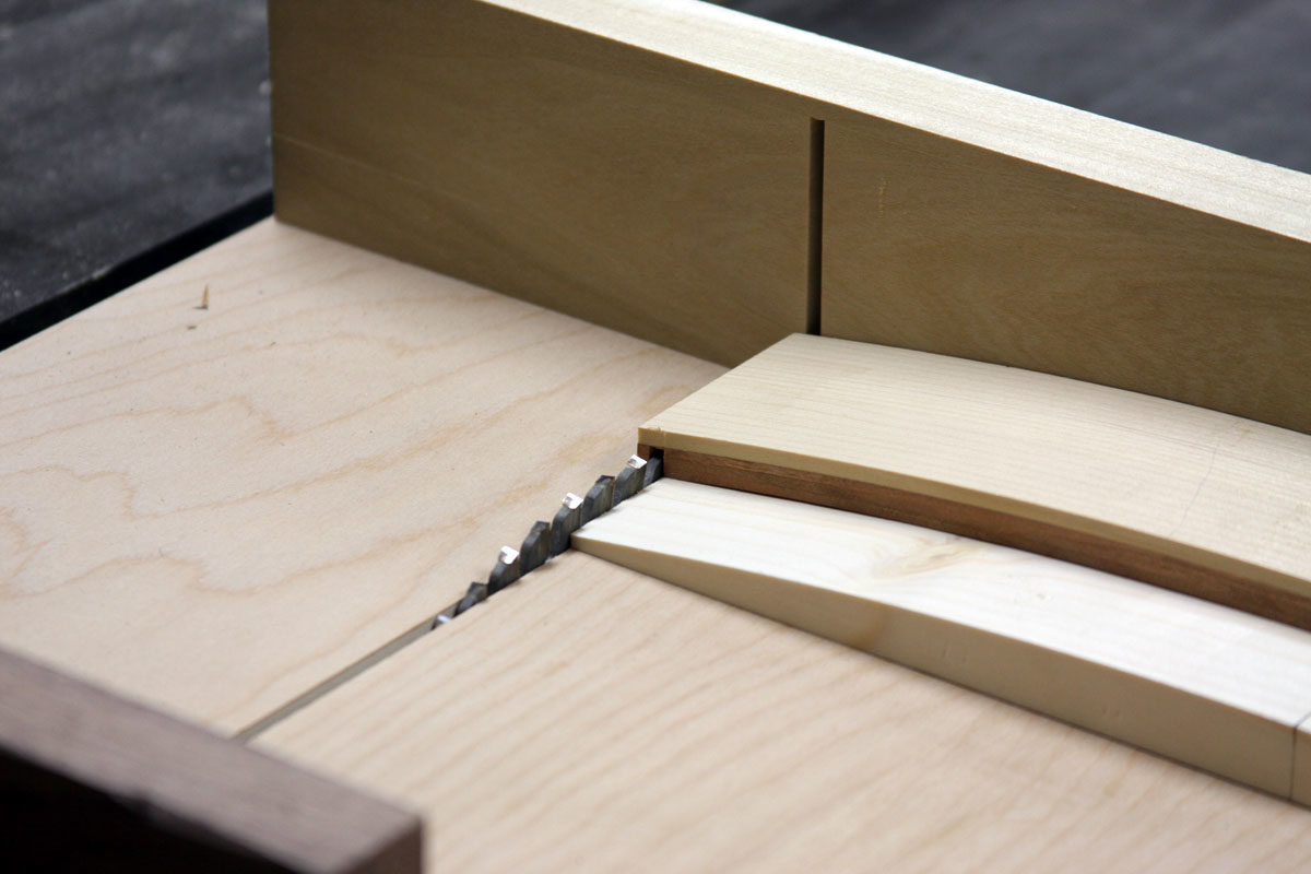 Simple fixture flattens curved drawer fronts for joinery - FineWoodworking