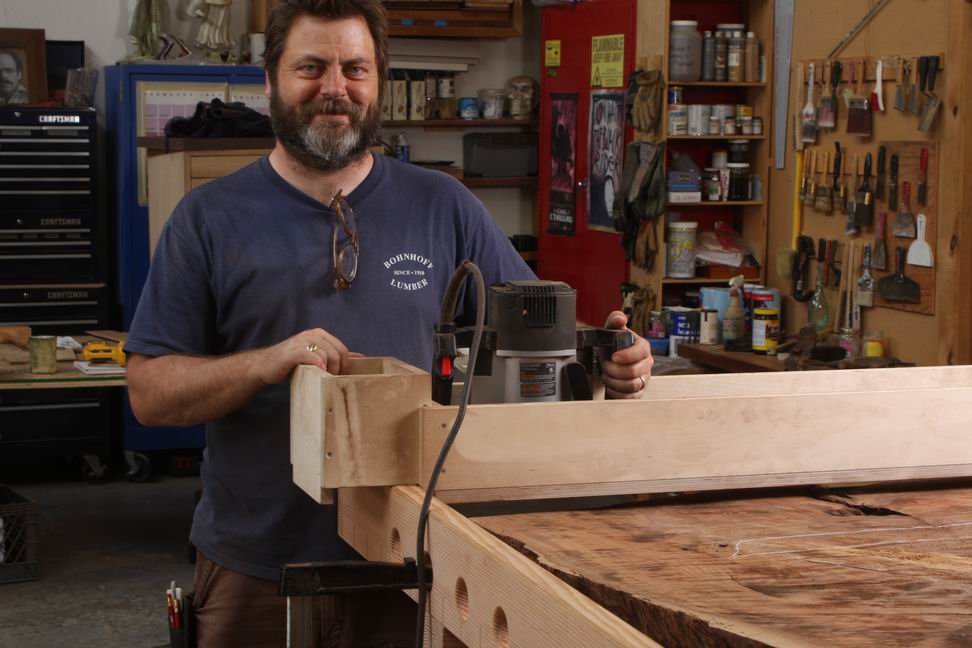 Shooting a FWW article with NBC's Nick Offerman - FineWoodworking