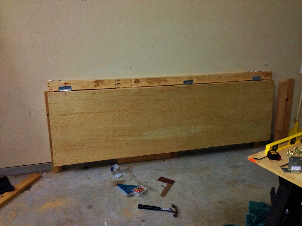 Space saving fold down workbench - FineWoodworking