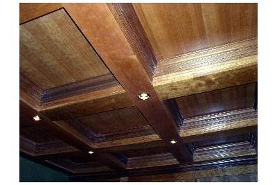 Cherry Coffered Ceiling Library - FineWoodworking