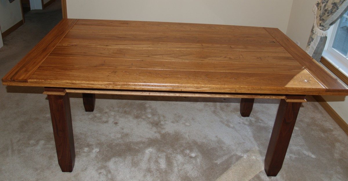 Wormy White Oak and Walnut Dining Table - FineWoodworking
