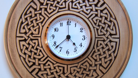 Celtic Knot Chip Carved Clock - FineWoodworking