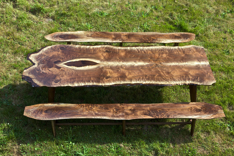 Rustic Walnut Dining Table and Benches - FineWoodworking