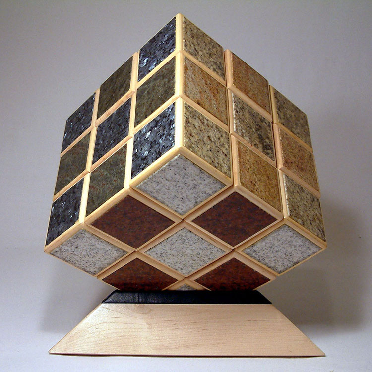 Fully Functional 45 lb. Maple Rubik's Cube With Granite Inlay ...