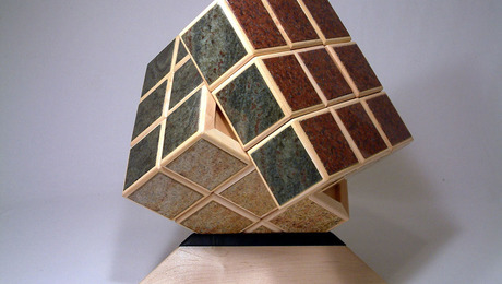 Fully Functional 45 lb. Maple Rubik's Cube With Granite Inlay ...