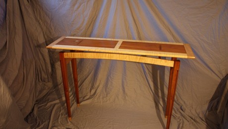 Hall Table - Floating Top - Cherry/Curly Maple w/Ebony&Shell Inaly ...