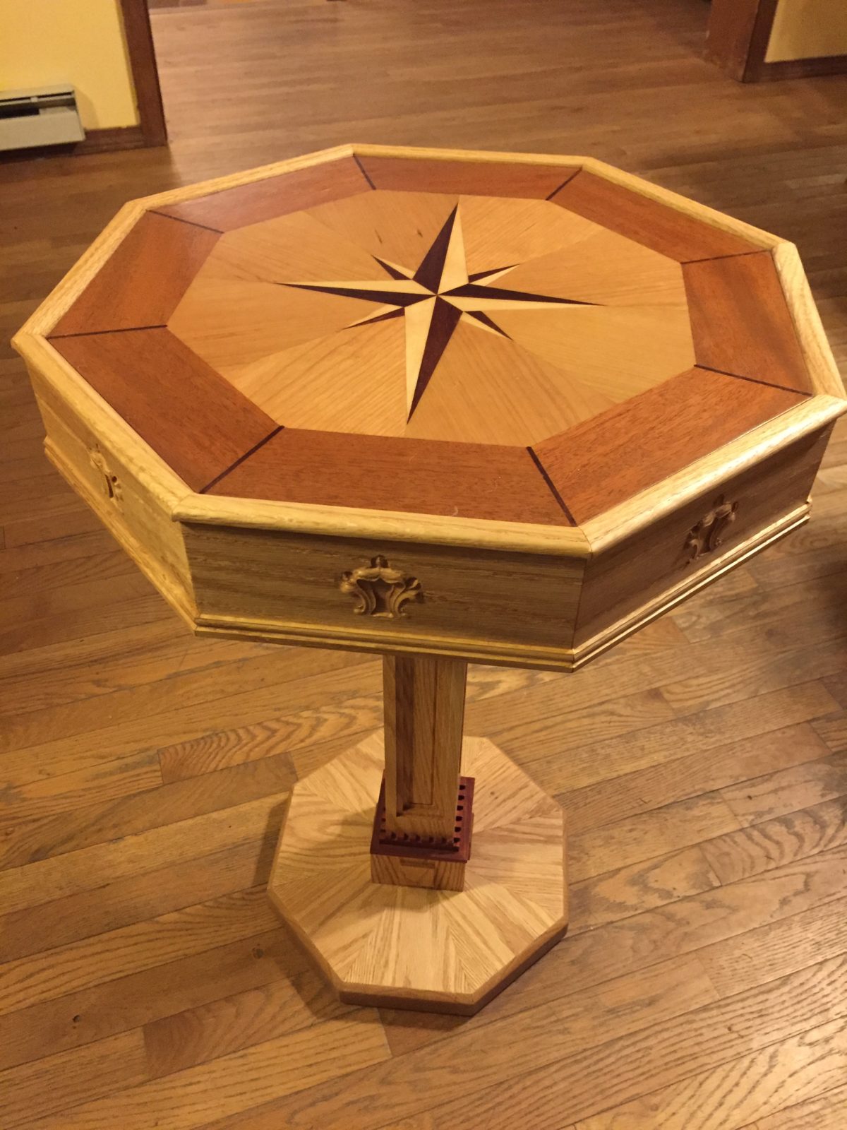 Octagon Table with Compass Star Inlay - FineWoodworking