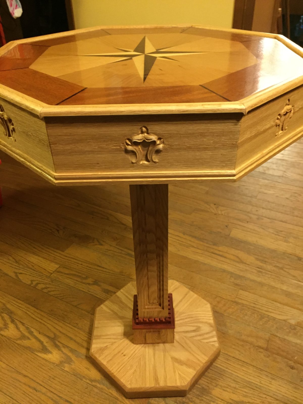 Octagon Table with Compass Star Inlay - FineWoodworking