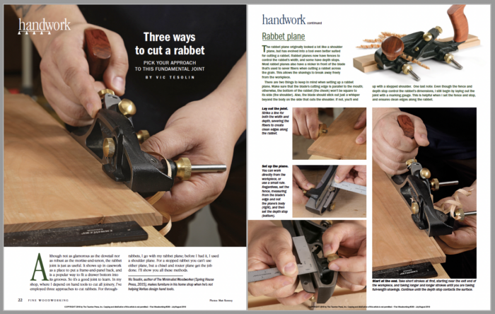Three ways hand-tool woodworkers cut a rabbet joint
