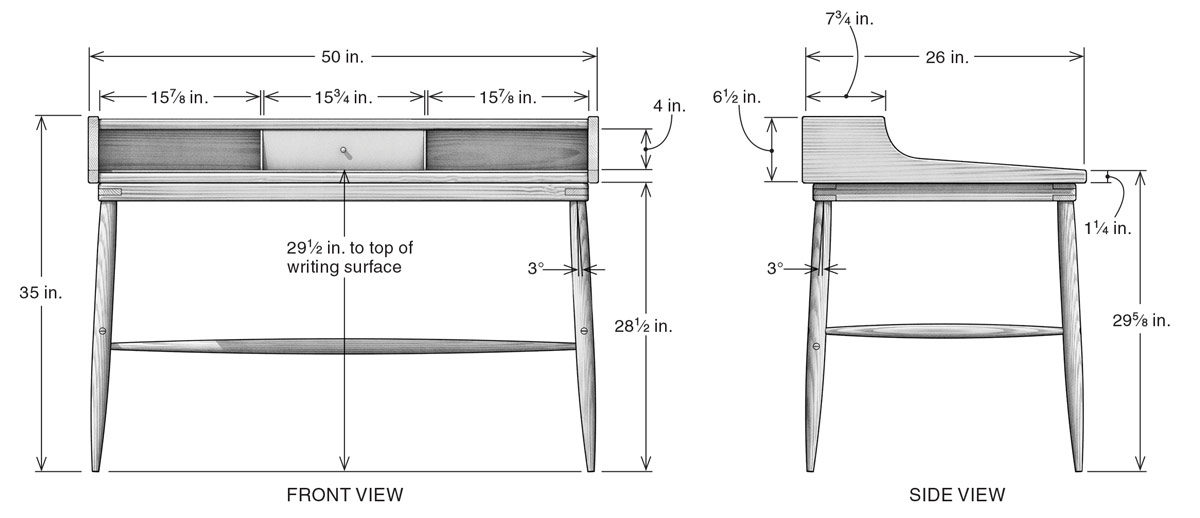 Woodworking Plan: An Elegant Desk - Fine Woodworking