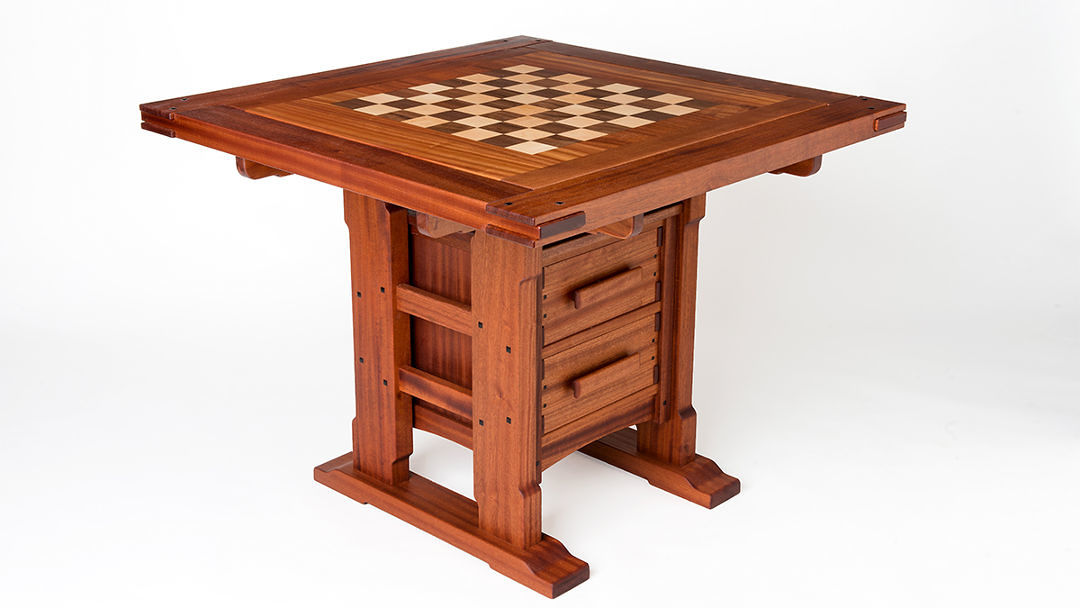 W275- Sapele, Black Walnut, and Ebony Game Table - FineWoodworking