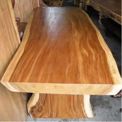 Monkeypod slab table with mystery finish - FineWoodworking