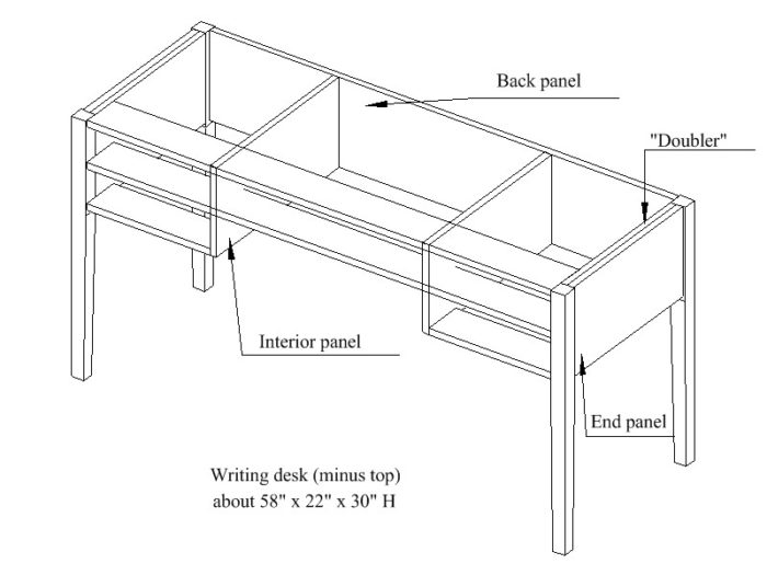 Kneehole Writing Desk Design - FineWoodworking