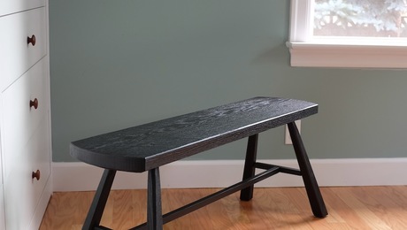 Staked Bench - Painted Oak - FineWoodworking