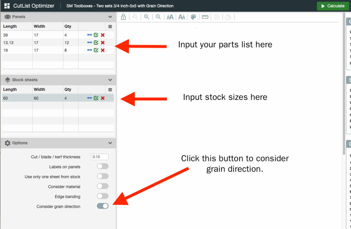 My experience with Cutlist Optimizer - FineWoodworking