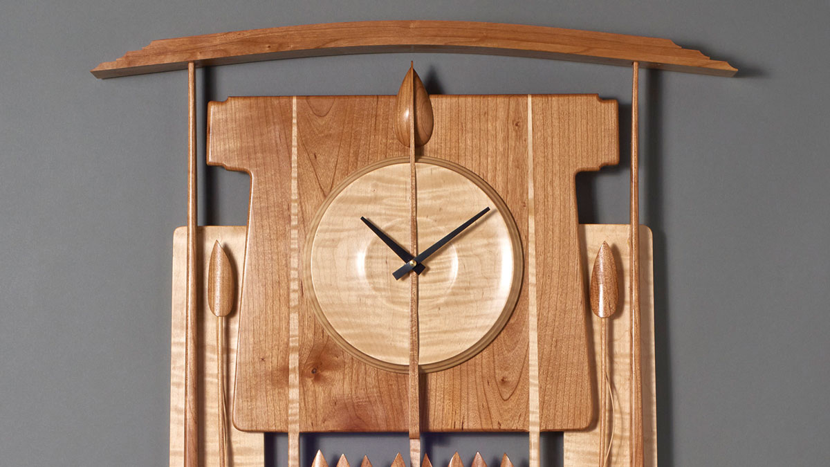 Cherry and curly maple clock - FineWoodworking