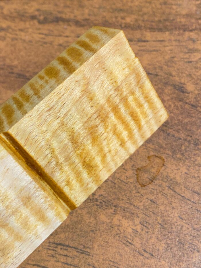Dye stain bringing out more than just the figure (soft curly maple ...