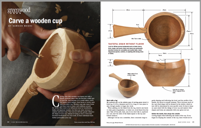 Greenwood: Carving a wooden cup - FineWoodworking