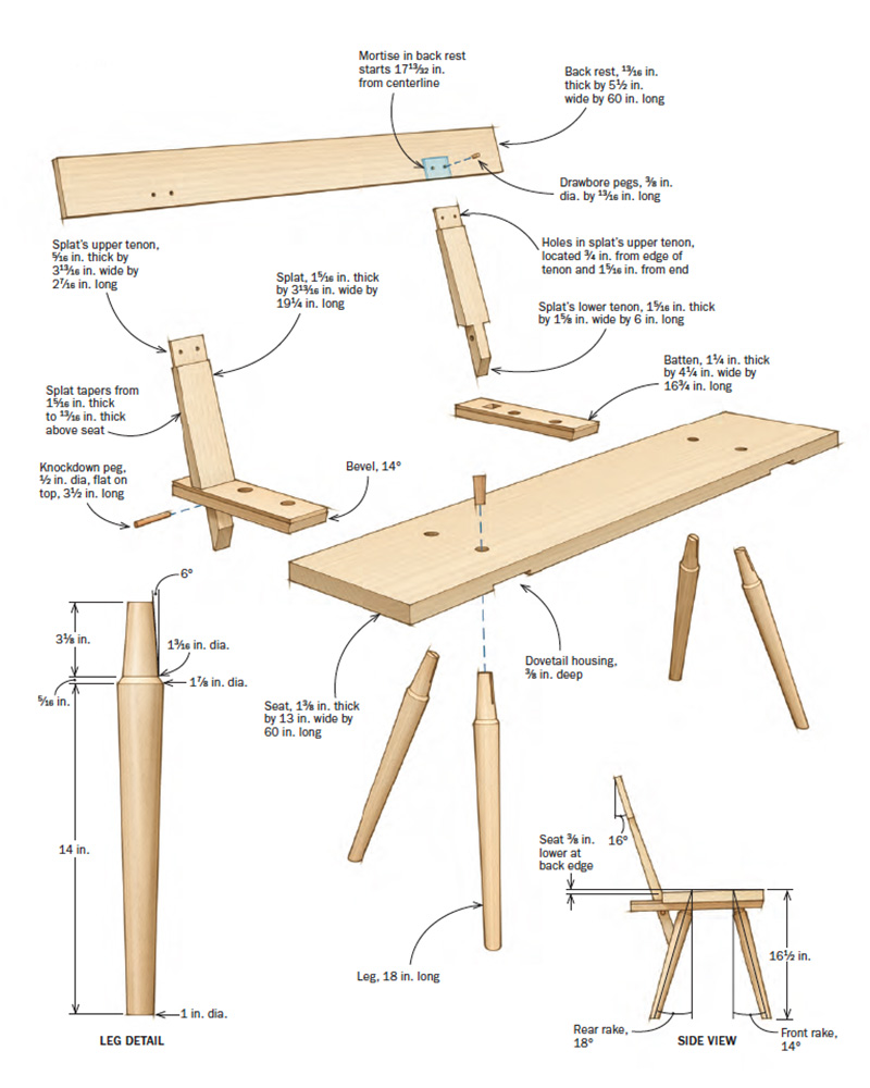 Amana Church Bench - FineWoodworking