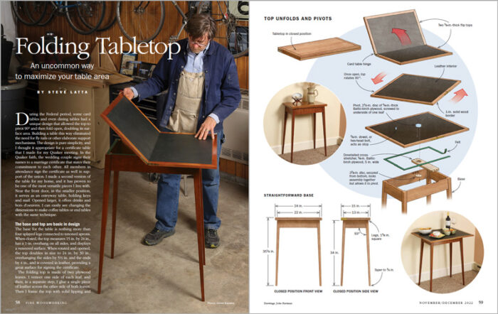 Build a folding card table - FineWoodworking