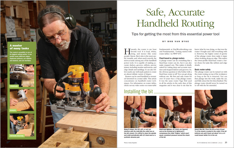 Safe, accurate handheld routing - FineWoodworking