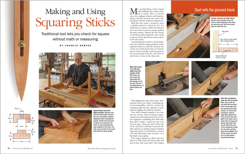 Making and using squaring sticks - FineWoodworking