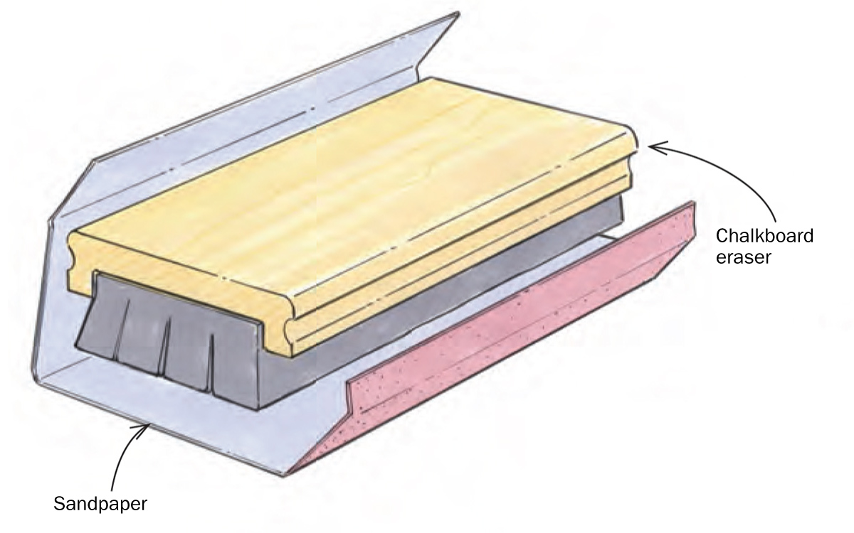 Chalkboard eraser makes a versatile sanding block - FineWoodworking