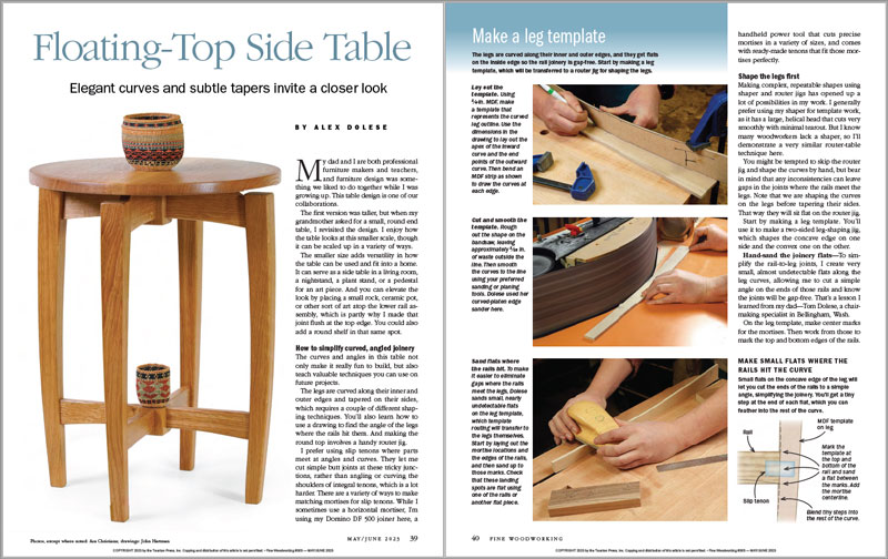 Floating-top side table - FineWoodworking