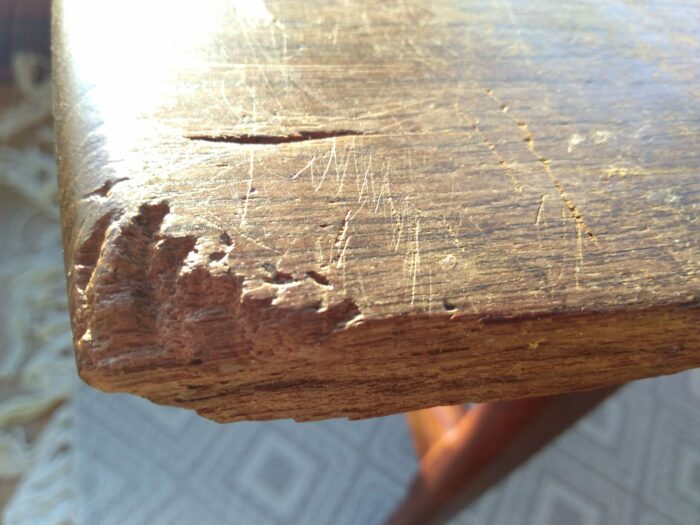 Fixing a dog bitten table corner - FineWoodworking