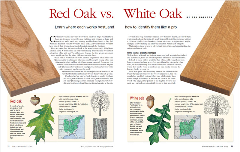 Red Oak vs. White Oak - FineWoodworking