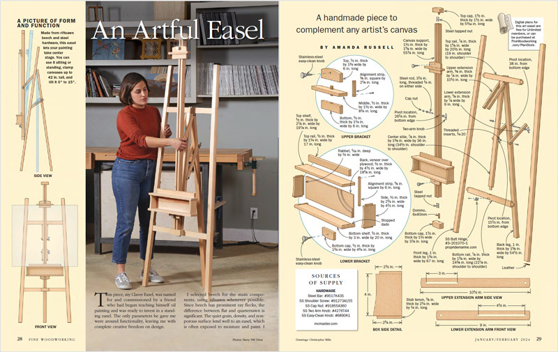 How to build an artful easel - FineWoodworking