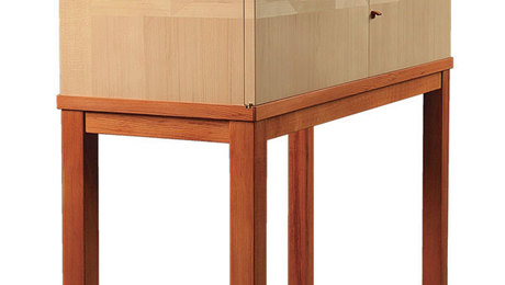 Hemlock Veneered Whiskey Cabinet - FineWoodworking