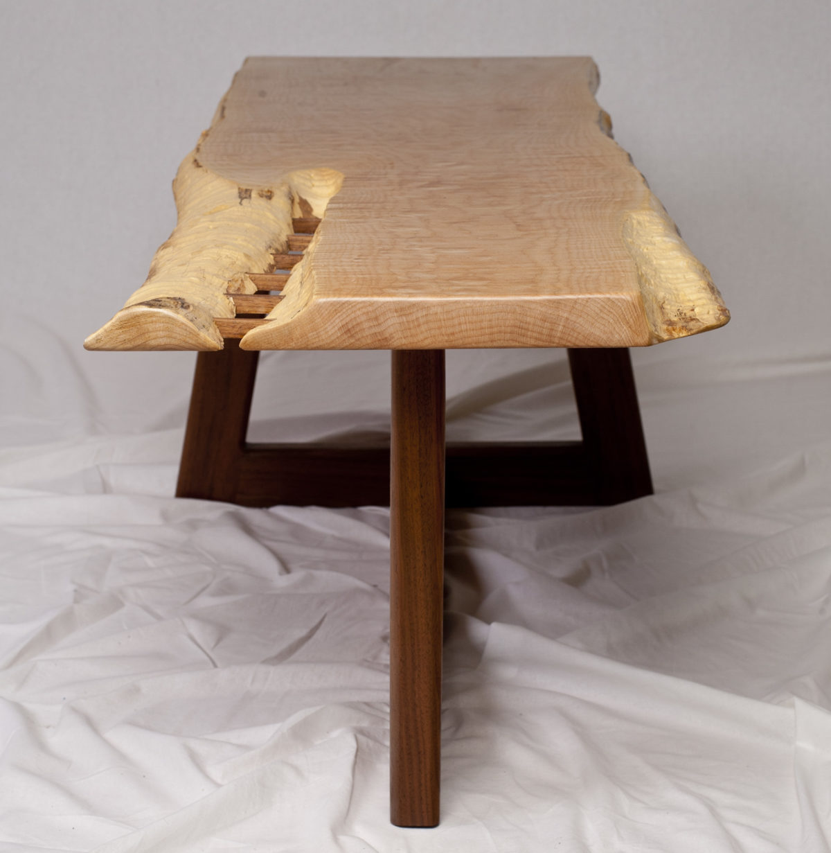 Curly maple and walnut table - FineWoodworking