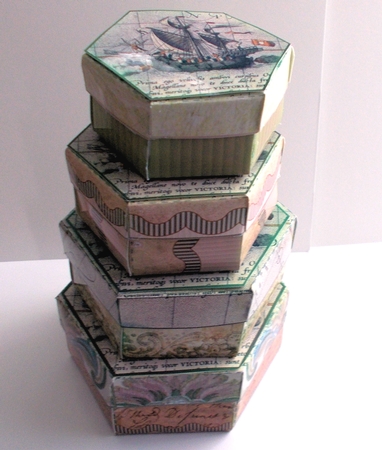 Ship Hex-Shaped Nesting Boxes Set of 4 - CUP1037870_48460 | Craftsuprint