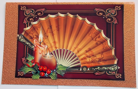Golden Christmas Candles & Fan - CUP366194_1763 | Craftsuprint