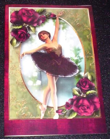 Beautiful Ballet Dancer with Purple Roses - CUP537853_1763 | Craftsuprint