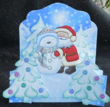 Santa Hugs 3D Pop Up Card Kit & Decoupage - CUP571129_68 | Craftsuprint