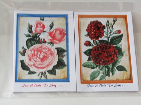 4 Beautiful Roses notelets 2, - CUP755067_1398 | Craftsuprint