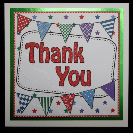 Thank You Bunting Wavy Corner Stacker - CUP572979_359 | Craftsuprint