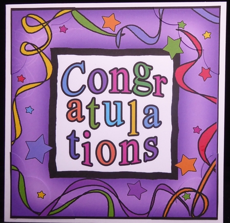 8 x 8 Congratulations Scalloped corner Topper - Photo by Irene Woods